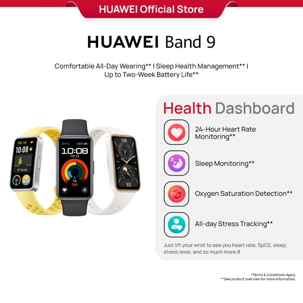 HUAWEI Band 9 | Smartwatch | Comfortable All-Day Wearing | TruSleep 4.0 ...