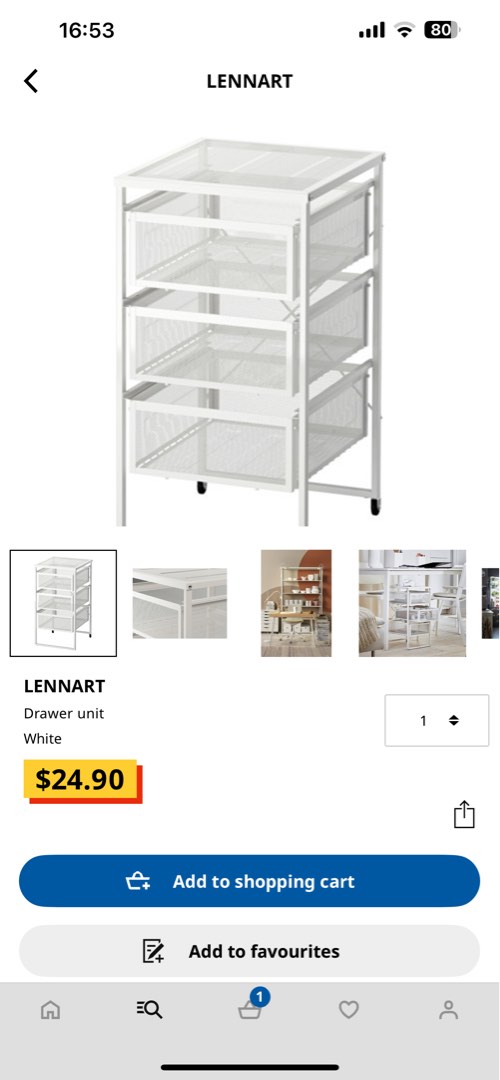 IKEA Lennart Drawer Unit, Furniture & Home Living, Home Improvement ...