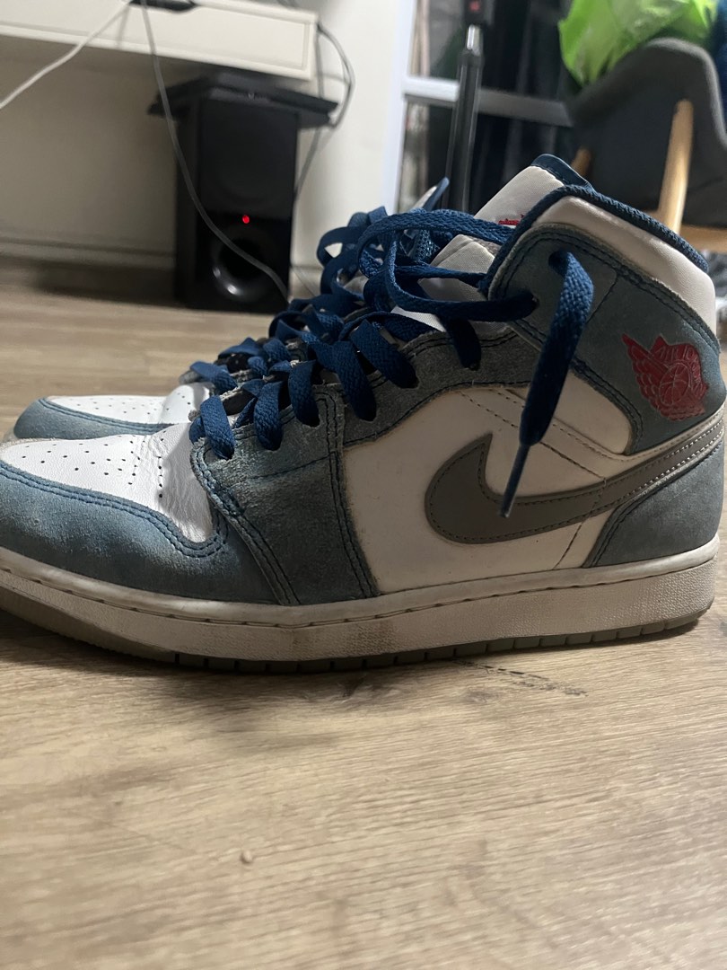 JORDAN 1 mid french blue rare colour way, Men's Fashion, Footwear ...