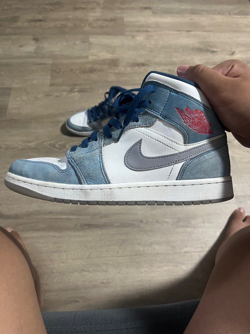 JORDAN 1 mid french blue rare colour way, Men's Fashion, Footwear ...