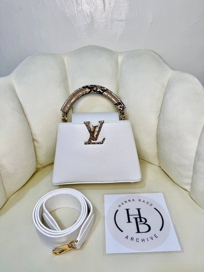 Louis Vuitton Capucines Mini with snake skin handle, Luxury, Bags ...