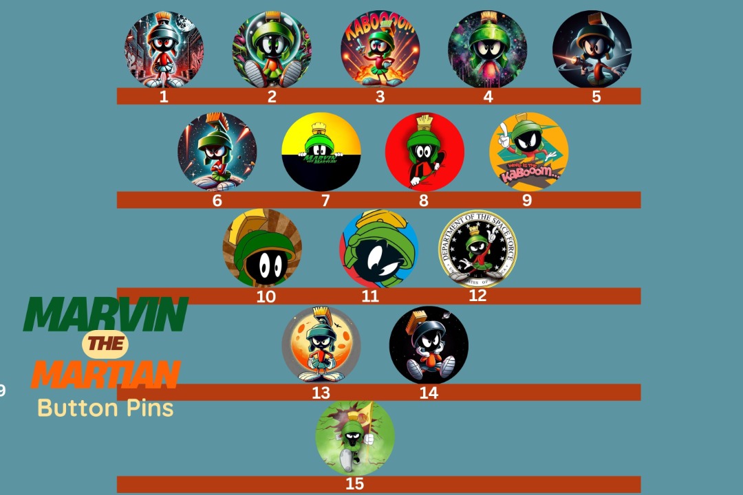 Marvin the Martian Button Pins, Hobbies & Toys, Memorabilia ...
