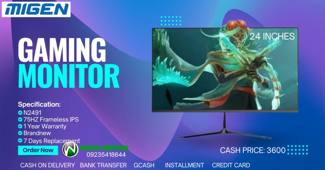 MIGEN GAMING MONITOR 24 INCHES, Computers & Tech, Desktops on Carousell