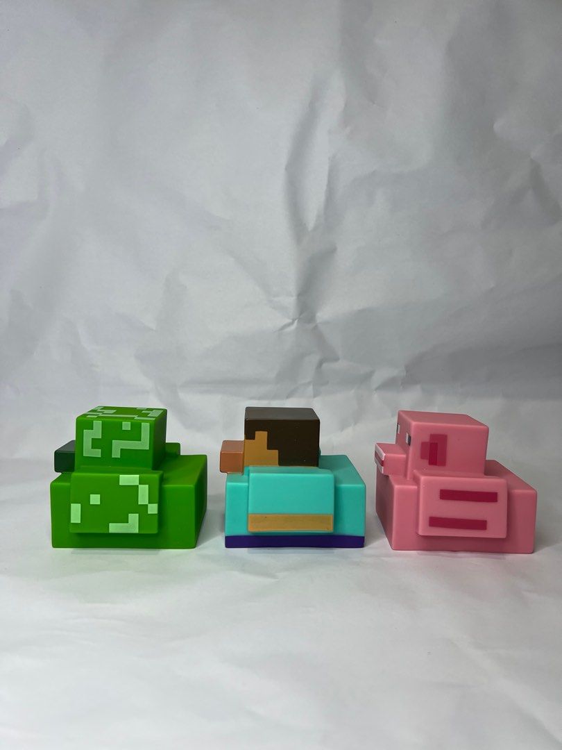 Minecraft Bath Ducks Rubber Duckies Creeper, Steve and Pig Lot of 3 ...