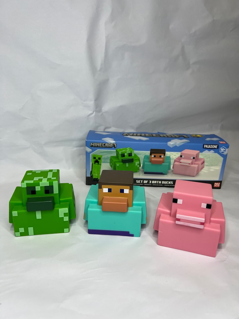 Minecraft Bath Ducks Rubber Duckies Creeper, Steve and Pig Lot of 3 ...