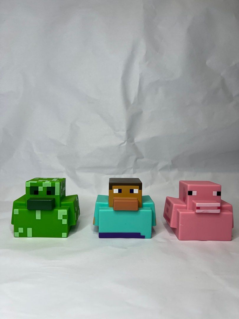 Minecraft Bath Ducks Rubber Duckies Creeper, Steve and Pig Lot of 3 ...