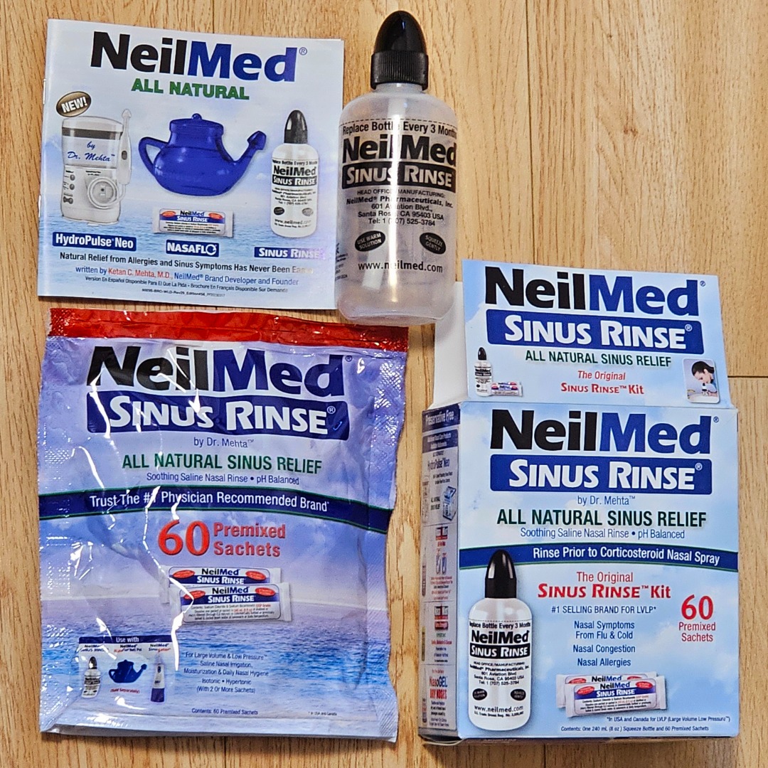 NeilMed Sinus Rinse Kit (Squeeze Bottle and 60 Premixed Sachets ...