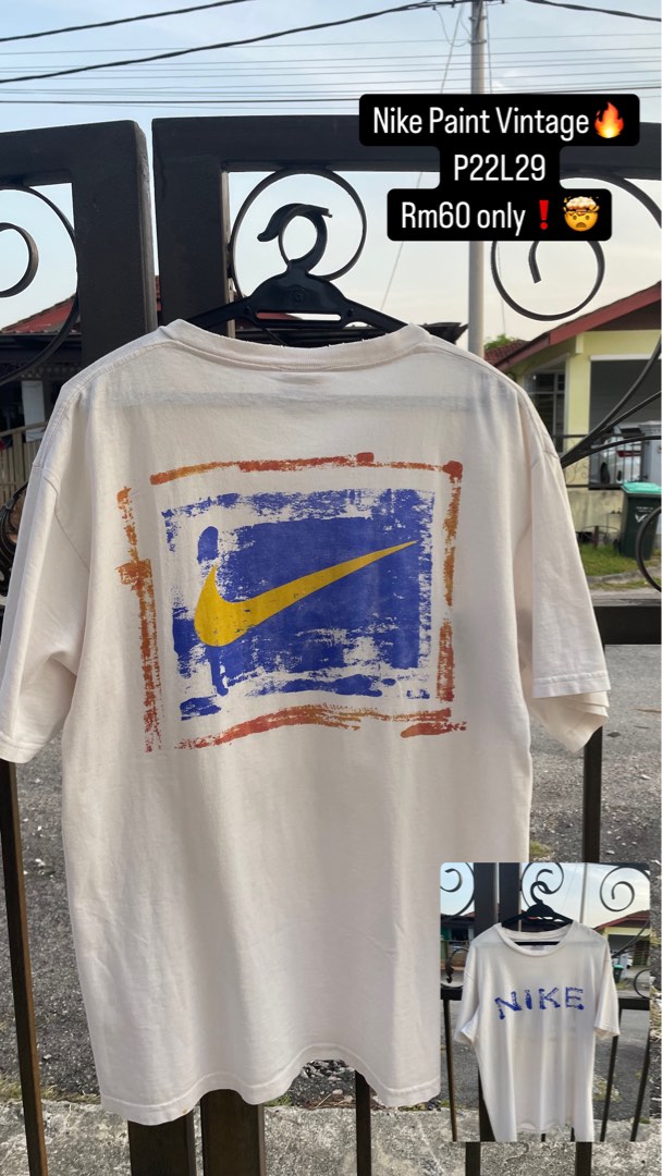 Nike Paint Vintage, Men's Fashion, Tops & Sets, Tshirts & Polo Shirts ...