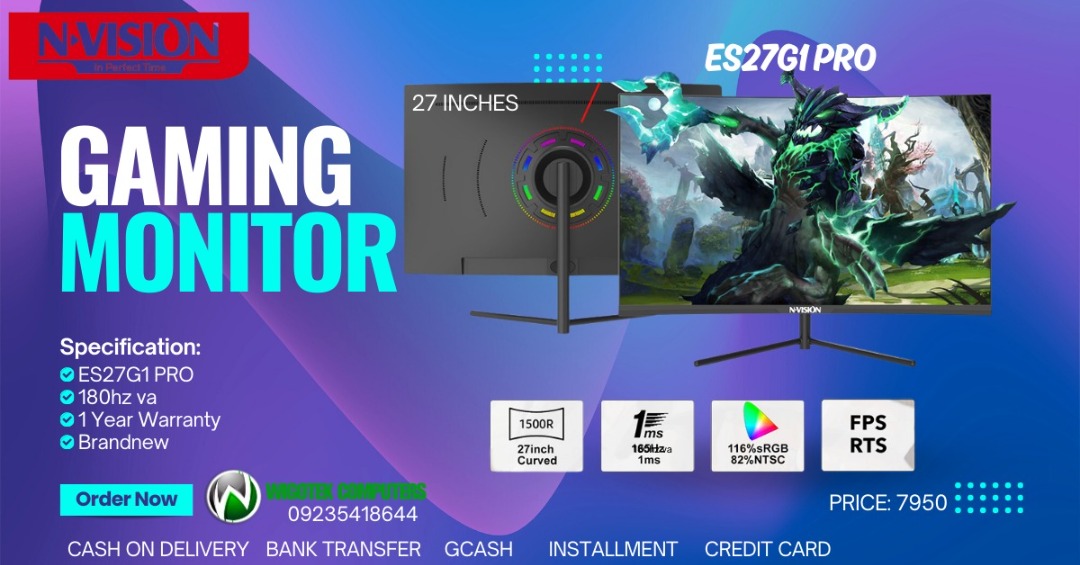 N.VISION GAMING MONITOR 27 INCH, Computers & Tech, Desktops on Carousell