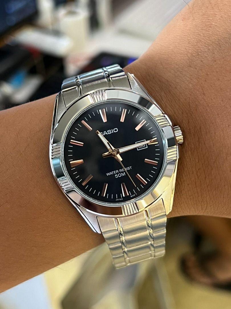 ORIGINAL CASIO Analog Black Dial Stainless Steel Men's Watch MTP-1308D-1A2, Luxury, Watches on ...