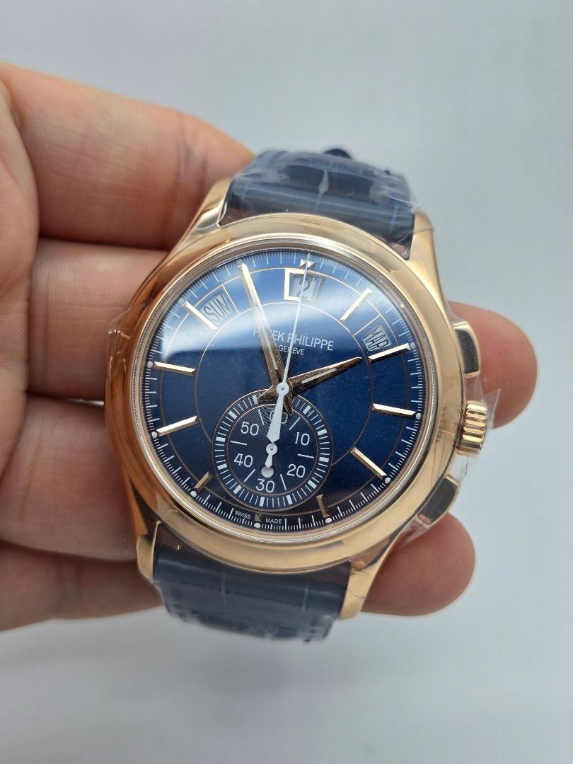 Patek Philippe 5905R Annual Calendar Chronograph Rose Gold Blue Dial PP ...