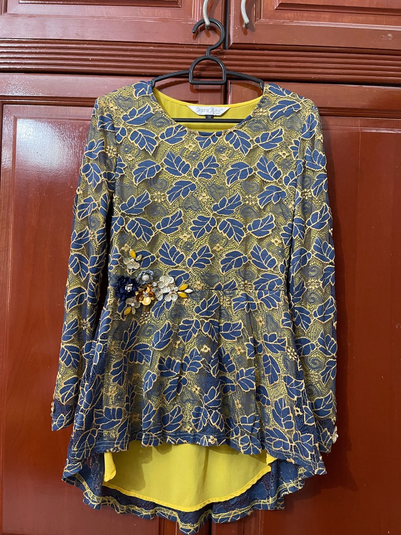 Peplum Lace Kurung by Sara Ann Fashion in yellow colour, Women's ...