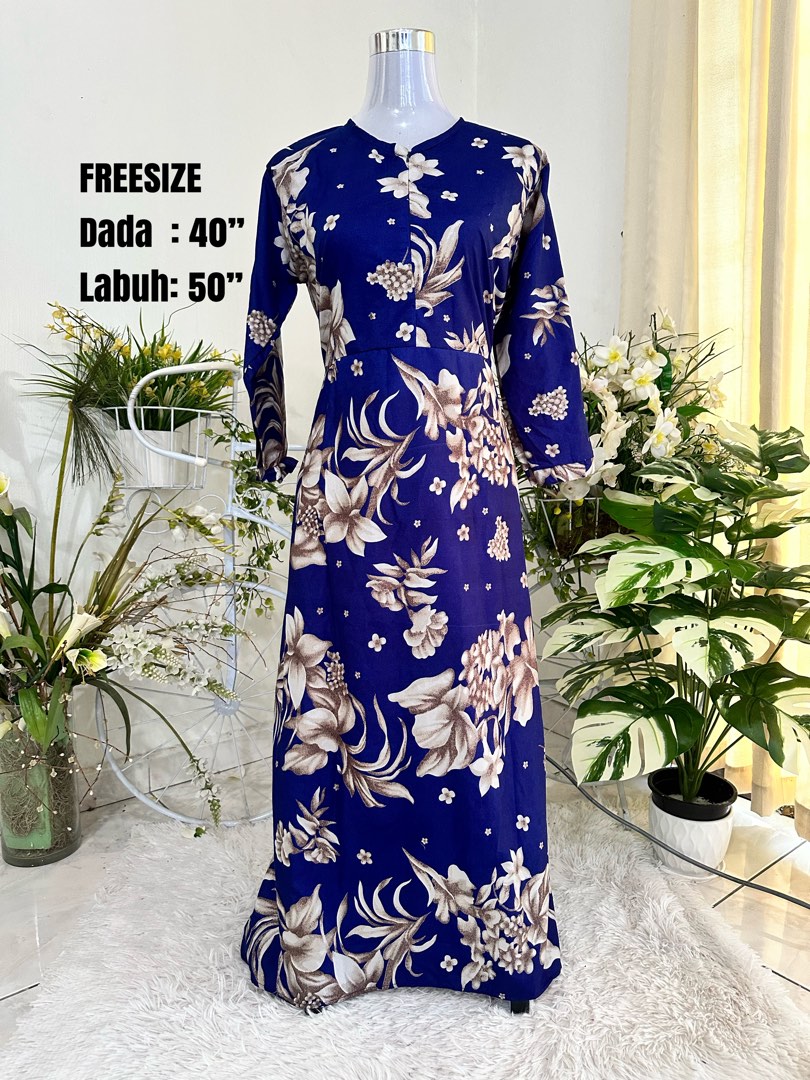 Petite Dress Jubah Biru Royal Blue, Women's Fashion, Muslimah Fashion ...