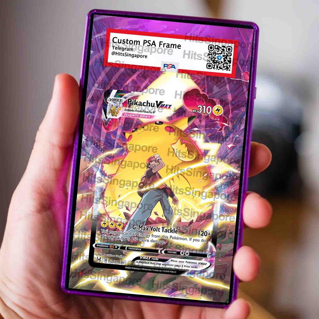Pikachu Vmax PSA custom frame, Hobbies & Toys, Toys & Games on Carousell