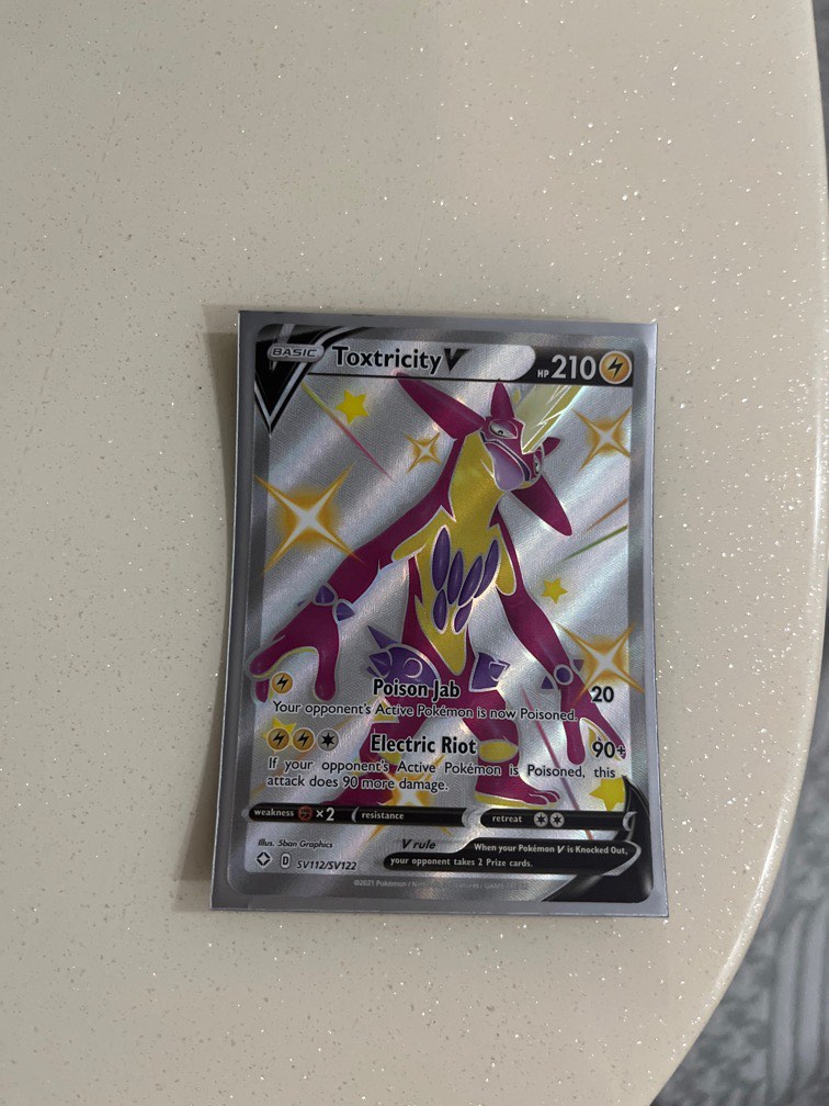 Pokemon card tcg - Toxtricity V - shining fates, Hobbies & Toys, Toys ...