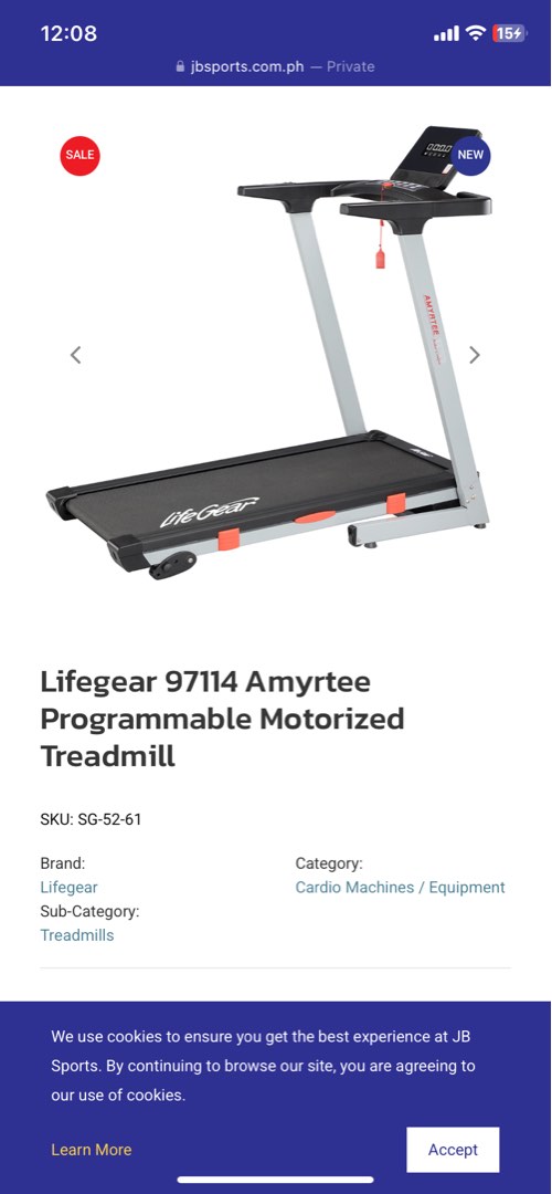Programmable Motorized Treadmil, Sports Equipment, Exercise & Fitness ...