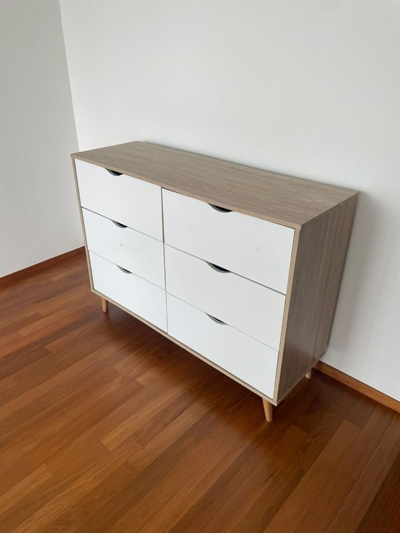 RAYA PROMOTION! Wooden display cabinet/ 6 Chest Drawer / SINGAPORE ...