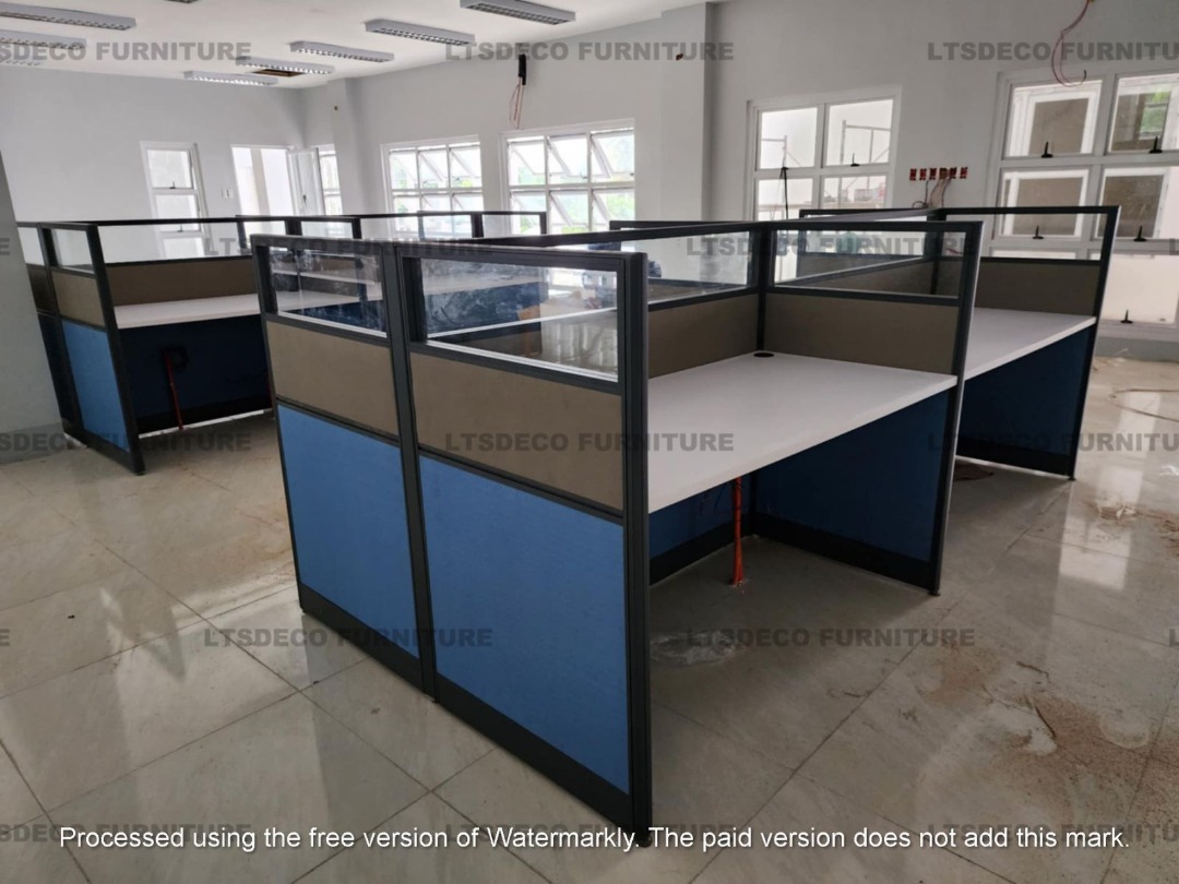 ready made cubicle workstation with glass / office partition / office ...