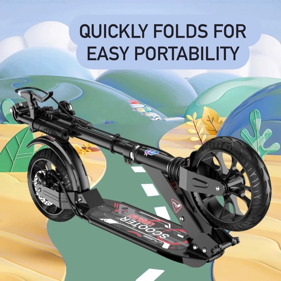 Ready Stock Adult Dual Suspension Foldable Kick Skate Scooter, Sports ...