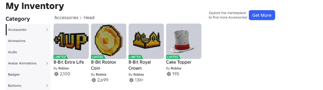 Roblox Limiteds (Official), Video Gaming, Video Games, Others on Carousell
