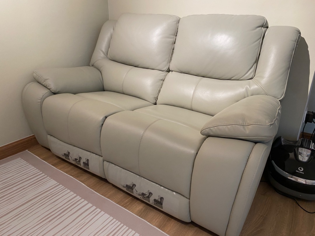 Rozel Full Leather Power Recliner Sofa, Furniture & Home Living, Furniture, Sofas on Carousell