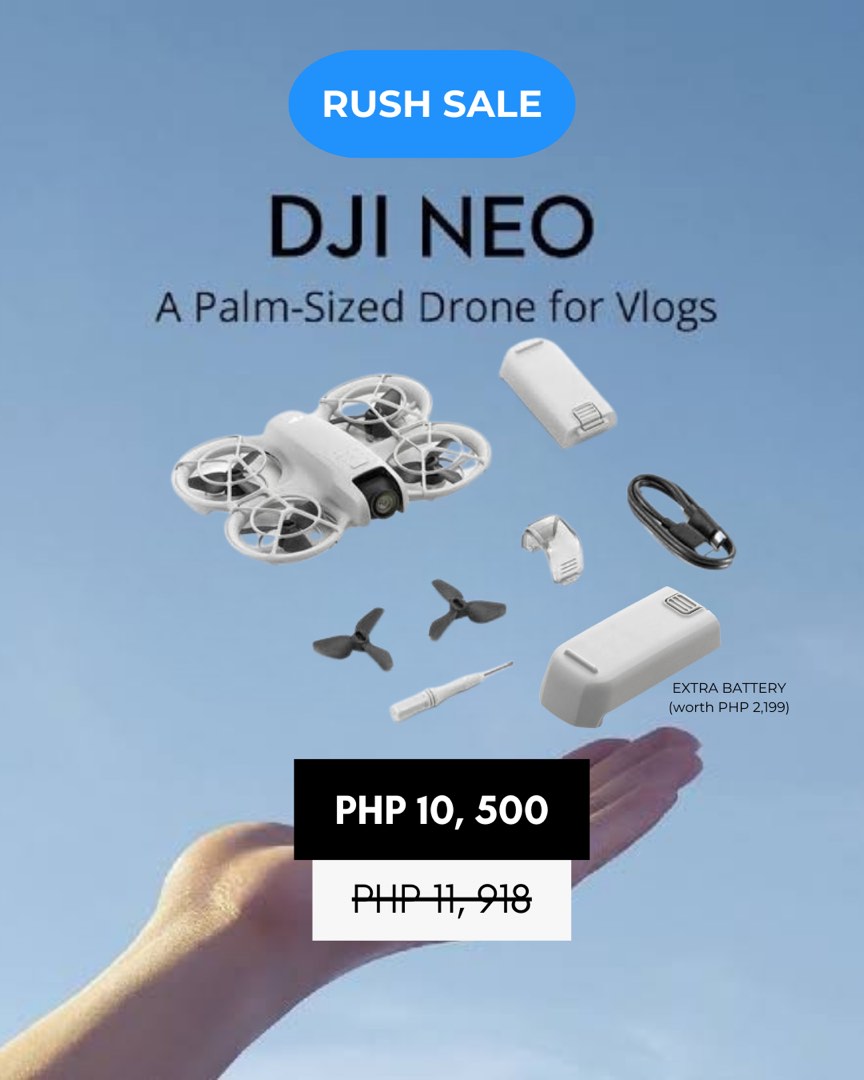 RUSH SALE: DJI NEO with EXTRA BATTERY, Photography, Drones on Carousell