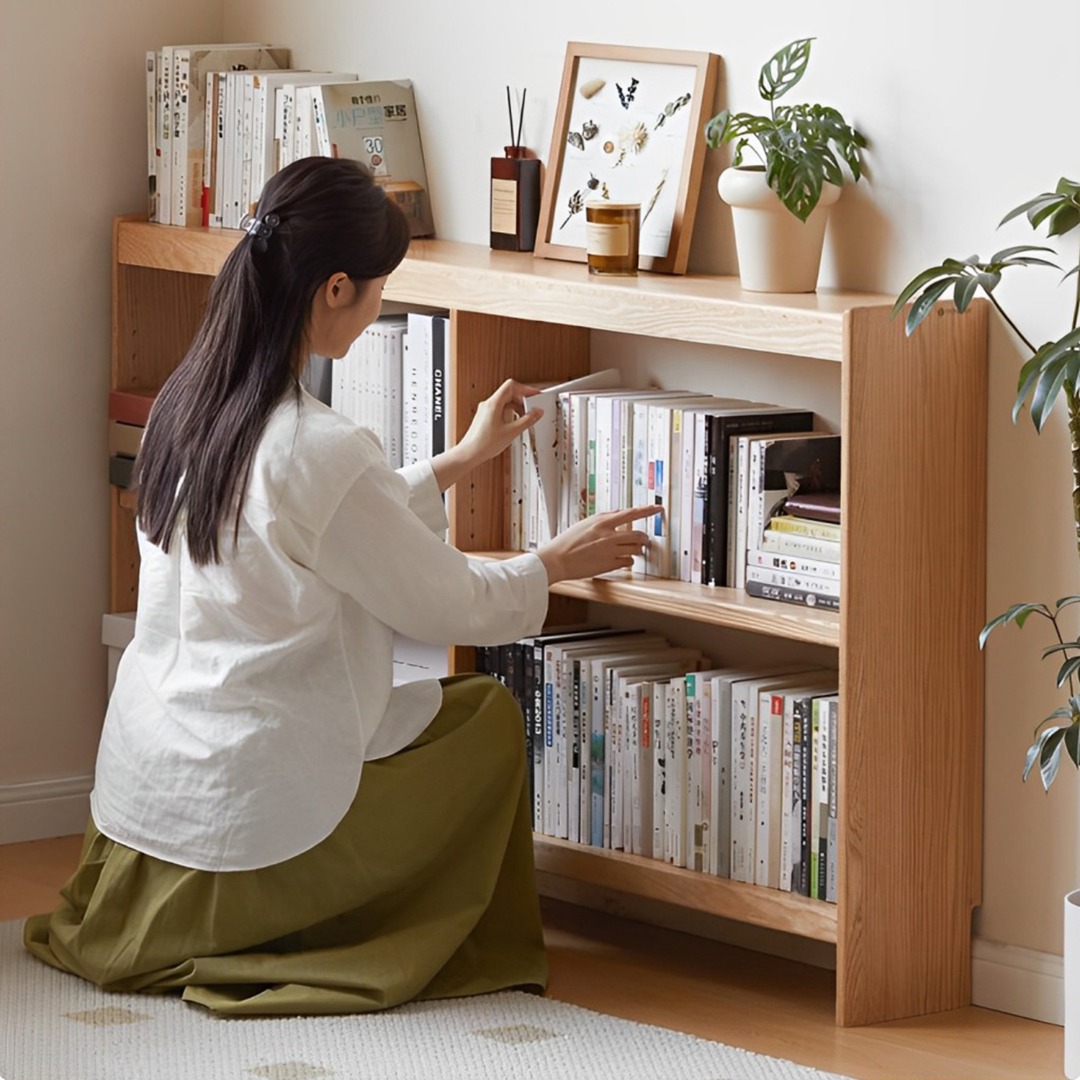 Scandinavian Oak Wood Side Display Shelf NIVA, Furniture & Home Living ...