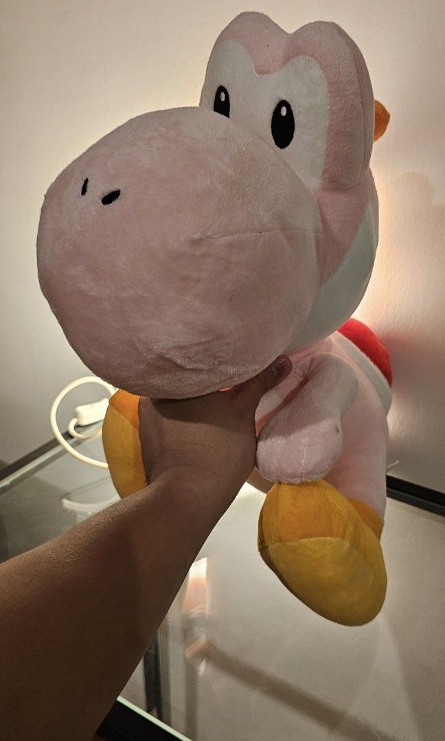 Super Mario Bros Pink Yoshi Big Plush Stuffed 17" TAITO BANPRESTO Prize ...