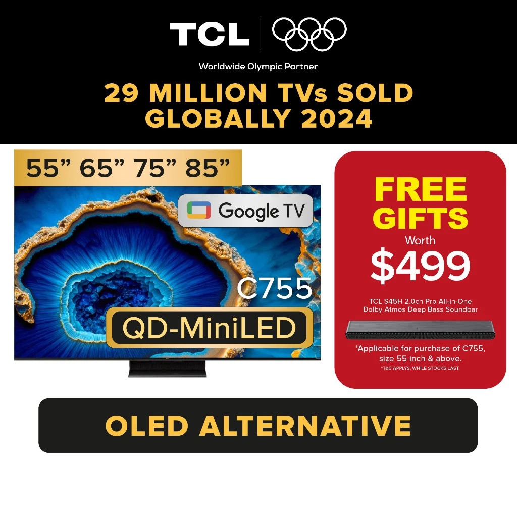 TCL C755 QD-Mini Led 4K TV｜55 65 75 85 inch｜AI Smart TV｜iMAX Enhanced ...