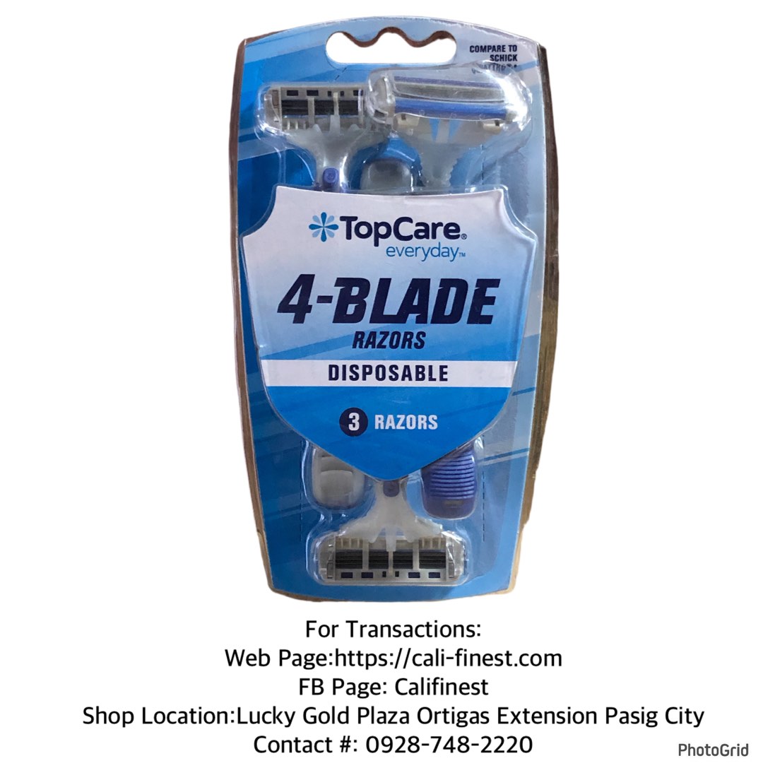 TopCare 4-Blade Razors Disposable 3 Razors, Beauty & Personal Care ...