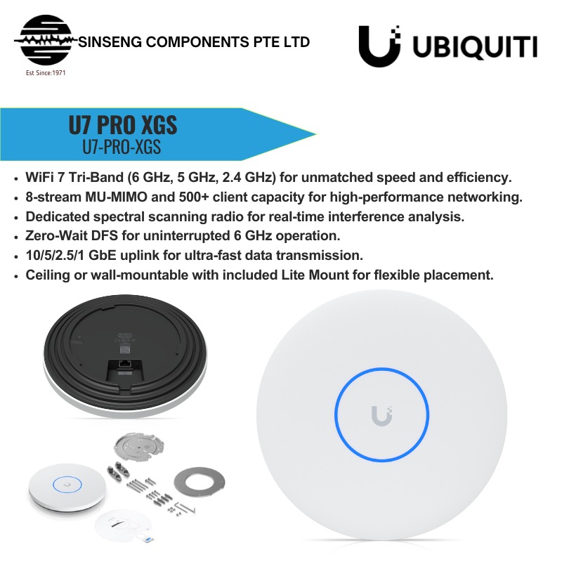 Ubiquiti Unifi U7 Pro XGS Access Point with 10/5/2.5/1 GbE Support ...