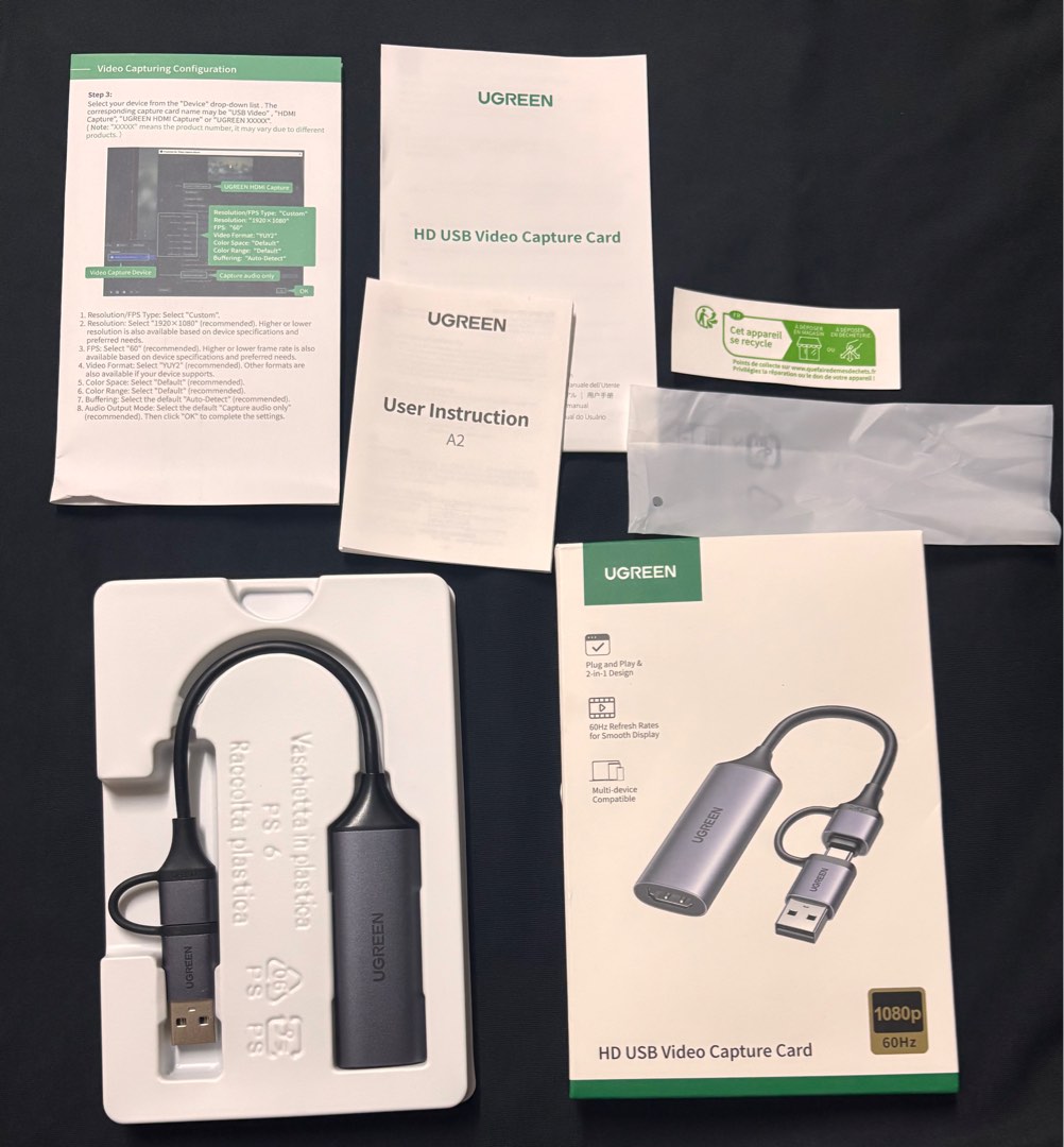 UGREEN USB-C to HDMI 25854 Video Capture Card 4K HDMI to USB/ Type-C ...
