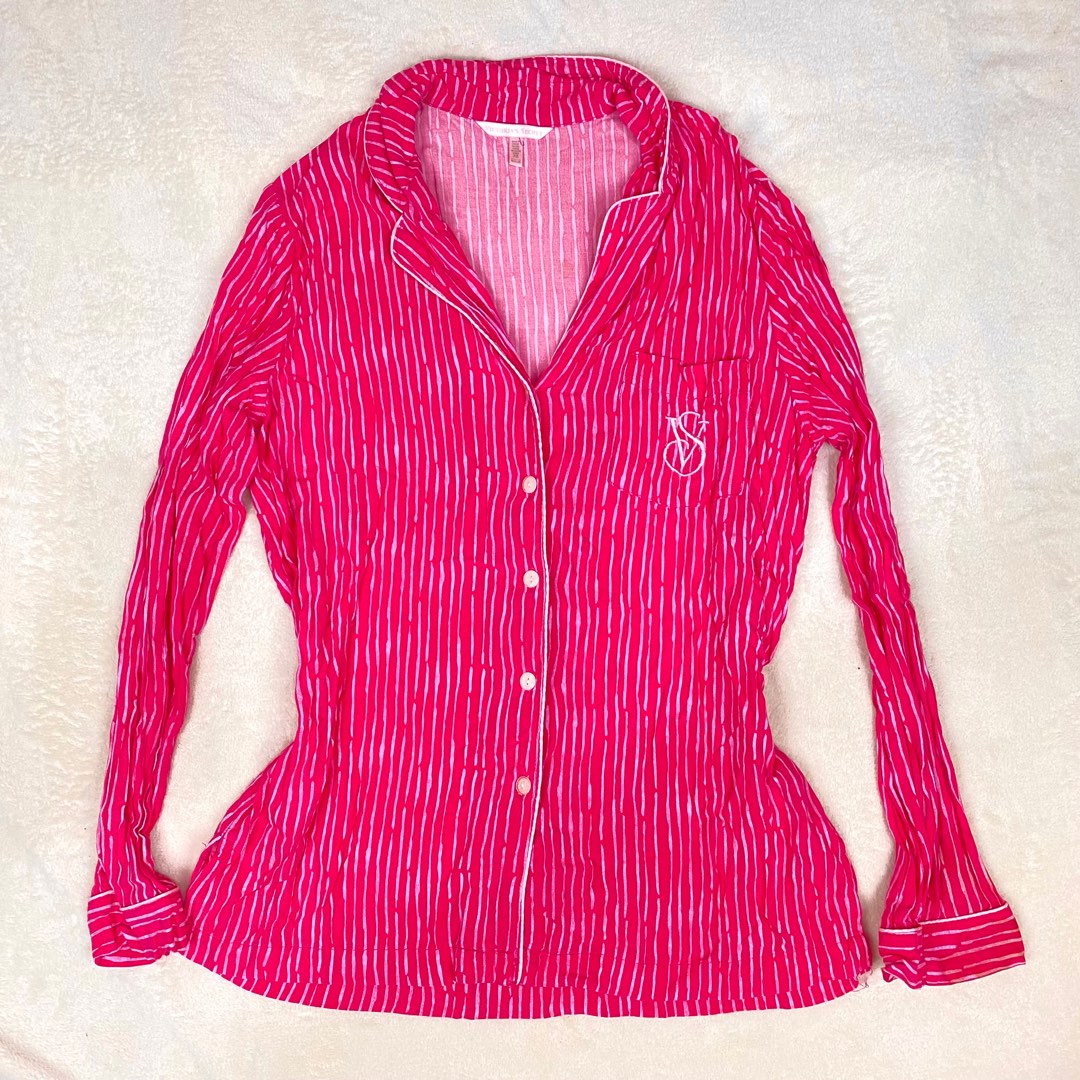 Victoria's Secret Hot Pink Pajama Top, Women's Fashion, Tops ...