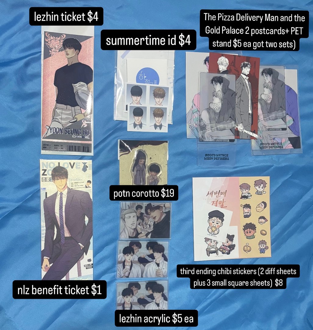 wts assorted misc bl manhwa merch (bomtoon/lezhin), Hobbies & Toys ...