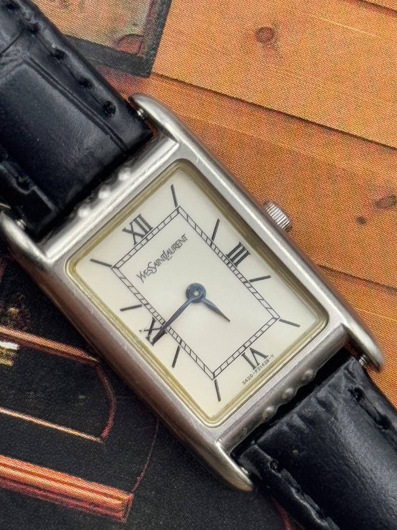 1980s Yves Saint Laurent YSL Tank White Roman Dial, Luxury, Watches on ...