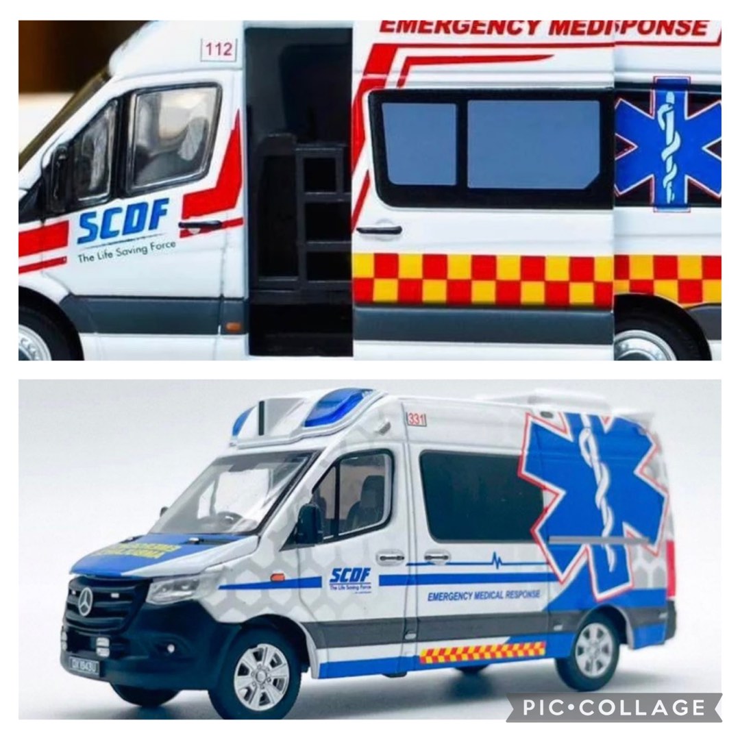 2 x SCDF Ambulance 1/64, Hobbies & Toys, Toys & Games on Carousell