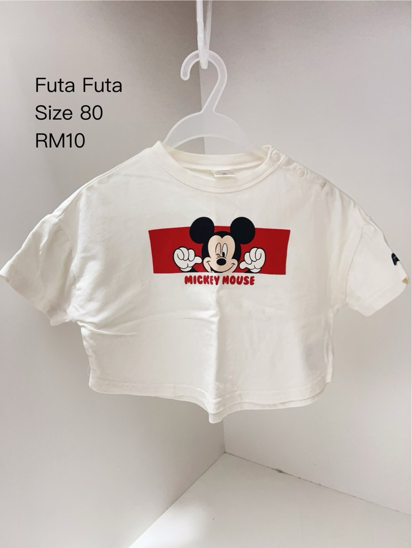 9-12m /80 FutaFuta x Disney Mickey Mouse T-Shirt, Babies & Kids, Babies & Kids Fashion on Carousell