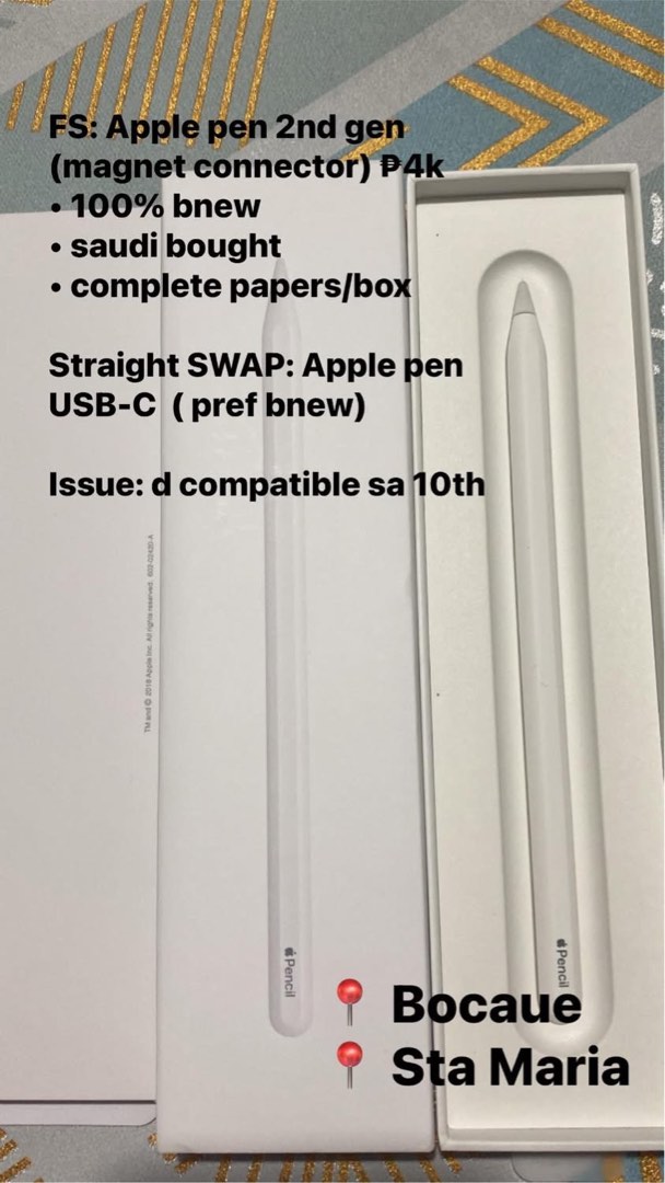 Apple pen 2nd gen, Mobile Phones & Gadgets, Tablets, iPad on Carousell