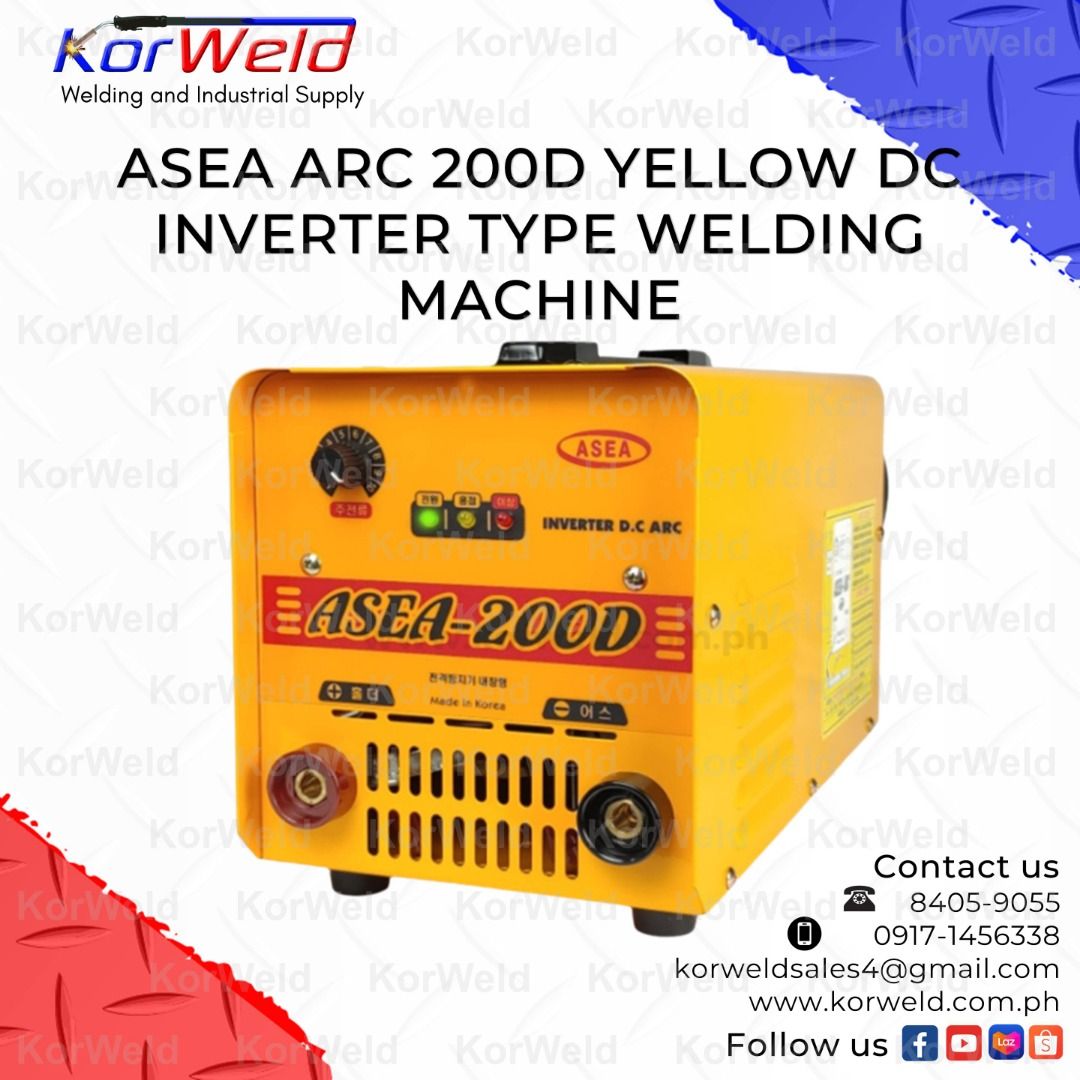 ASEA DC ARC 200D Yellow Welding Machine Inverter Type, Everything Else, Looking For on Carousell