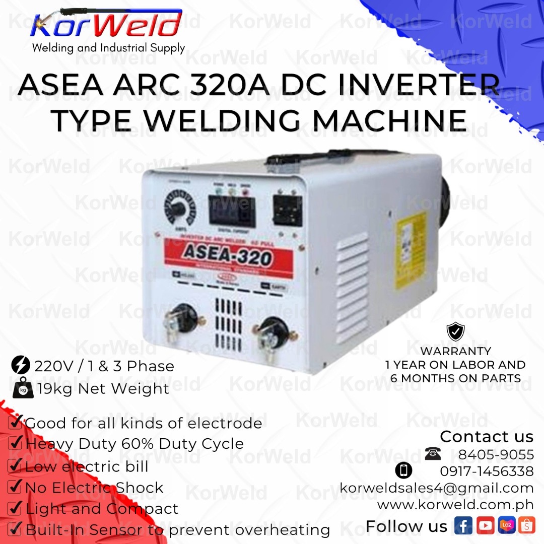 ASEA Stick/ARC 320A Heavy Duty Inverter Welding Machine, Commercial ...