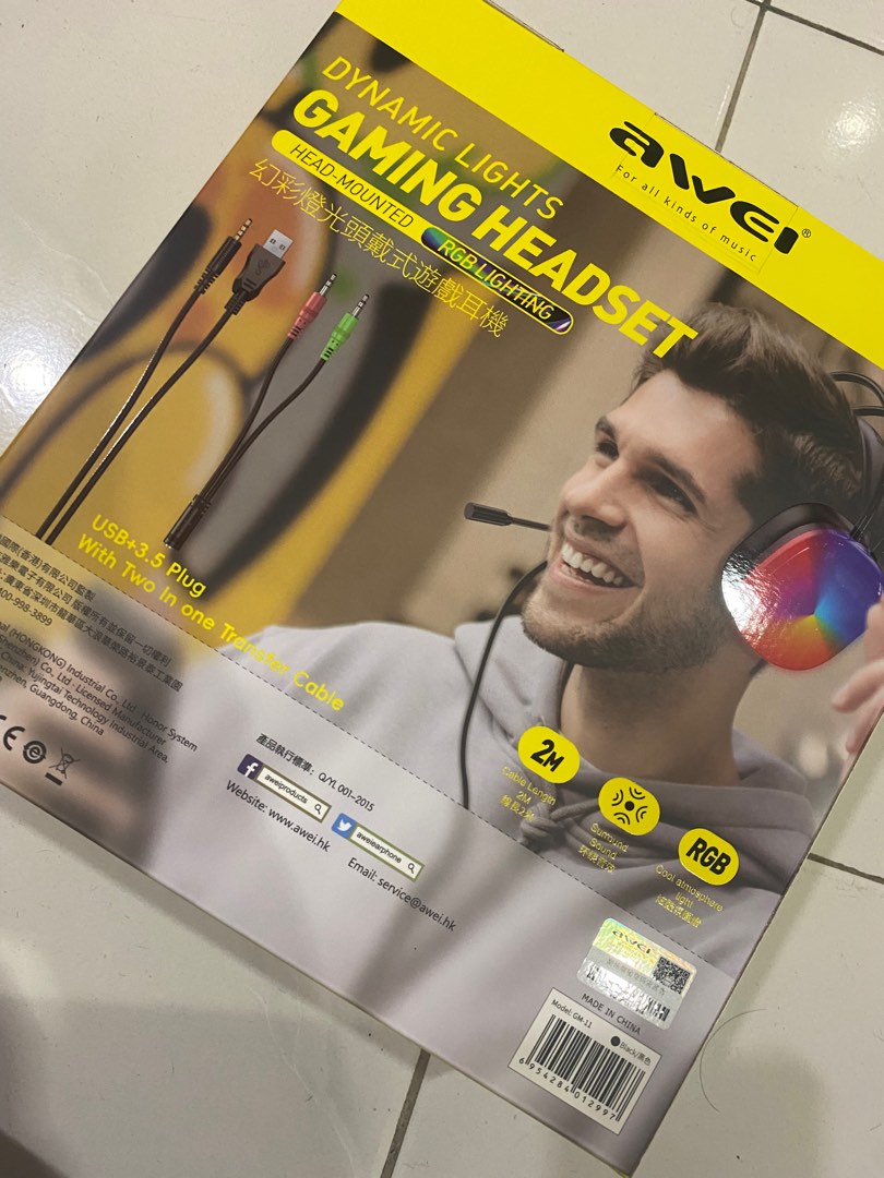 Awei Dynamic Lights Gaming Headset, Audio, Headphones & Headsets on ...