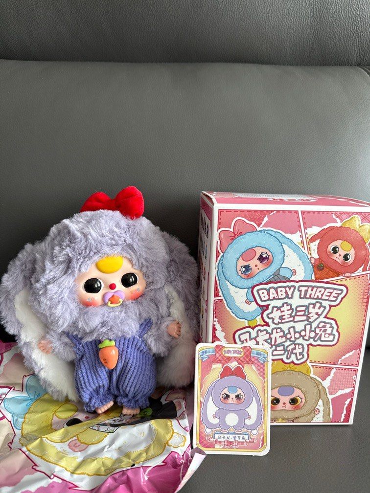 Baby Three BB3 Macaron V2 bunny - purple with pacifier, Hobbies & Toys ...