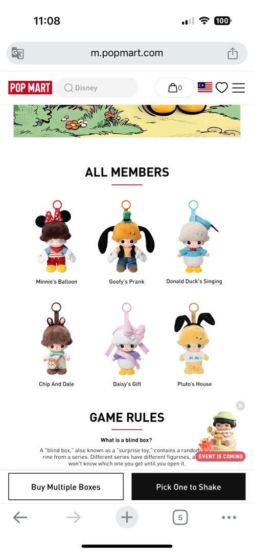 Brand new Dimoo Disney keychain blind box (Minnie & Pluto) popmart ...