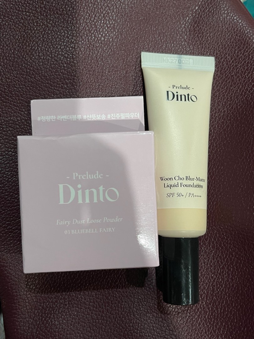 [BUNDLE] Prelude Dinto Fairy Dust Loose Powder and Woon Cho Blur Matte Foundation Set, Beauty ...