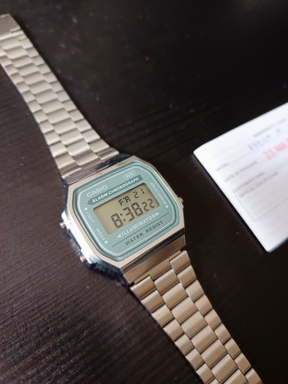 Casio A168WA-3A (Turquoise, Green) Watch, Luxury, Watches on Carousell