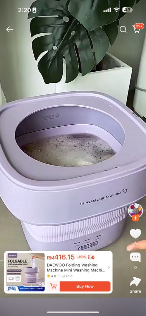 DAEWOO Mini Washing Machine, TV & Home Appliances, Washing Machines and ...