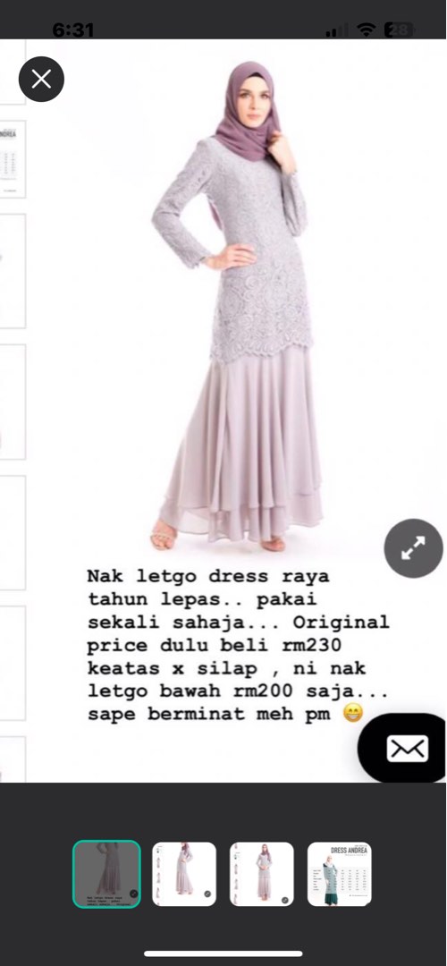 Dyana Dress Andrea saiz XXL Grey, Women's Fashion, Dresses & Sets ...