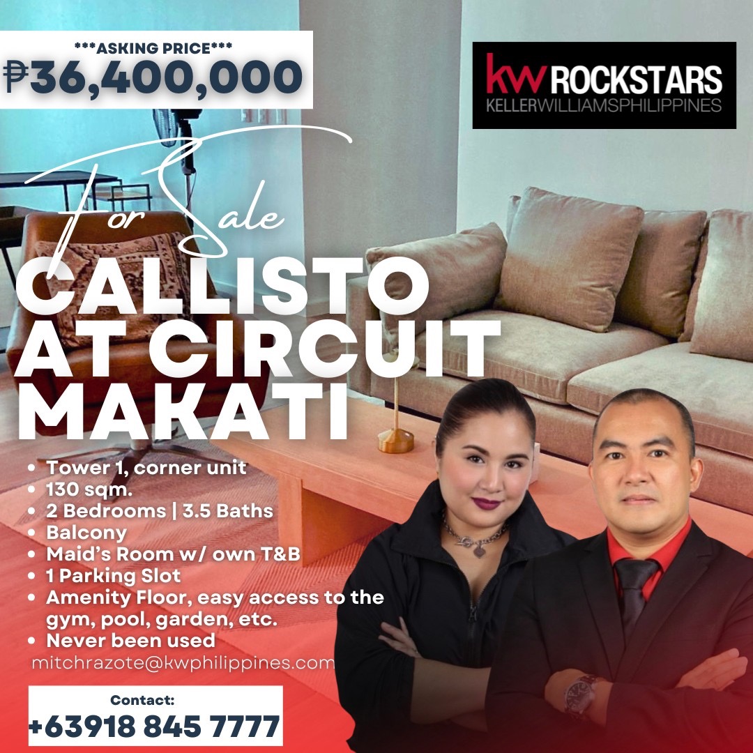 FOR SALE, Stunning 130 sqm. 2-Bedroom Upgraded Unit at Callisto Tower 1 ...