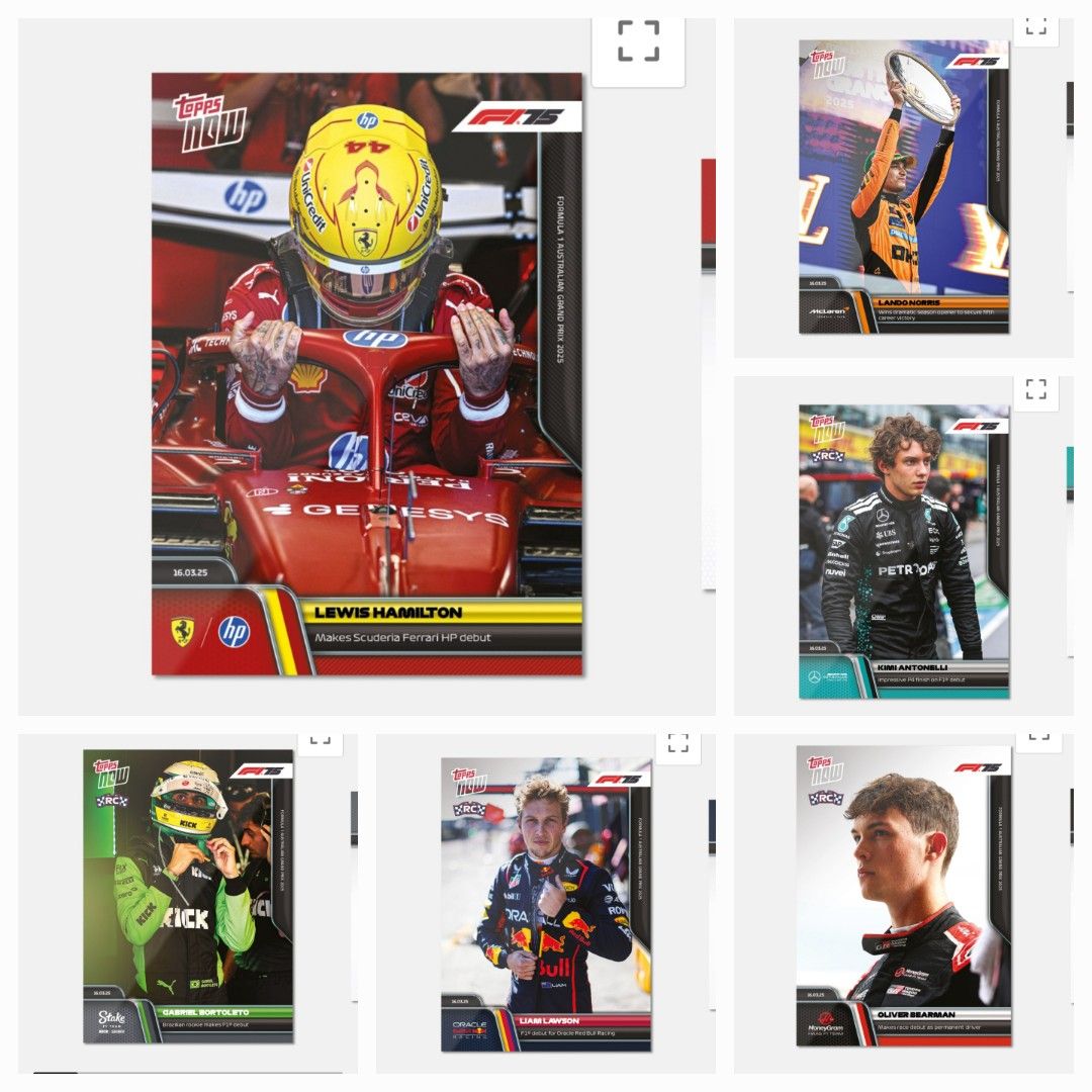 Formula 1 F1 Topps Now 2025 Lewis Hamilton / Lando Norris / Kimi ...