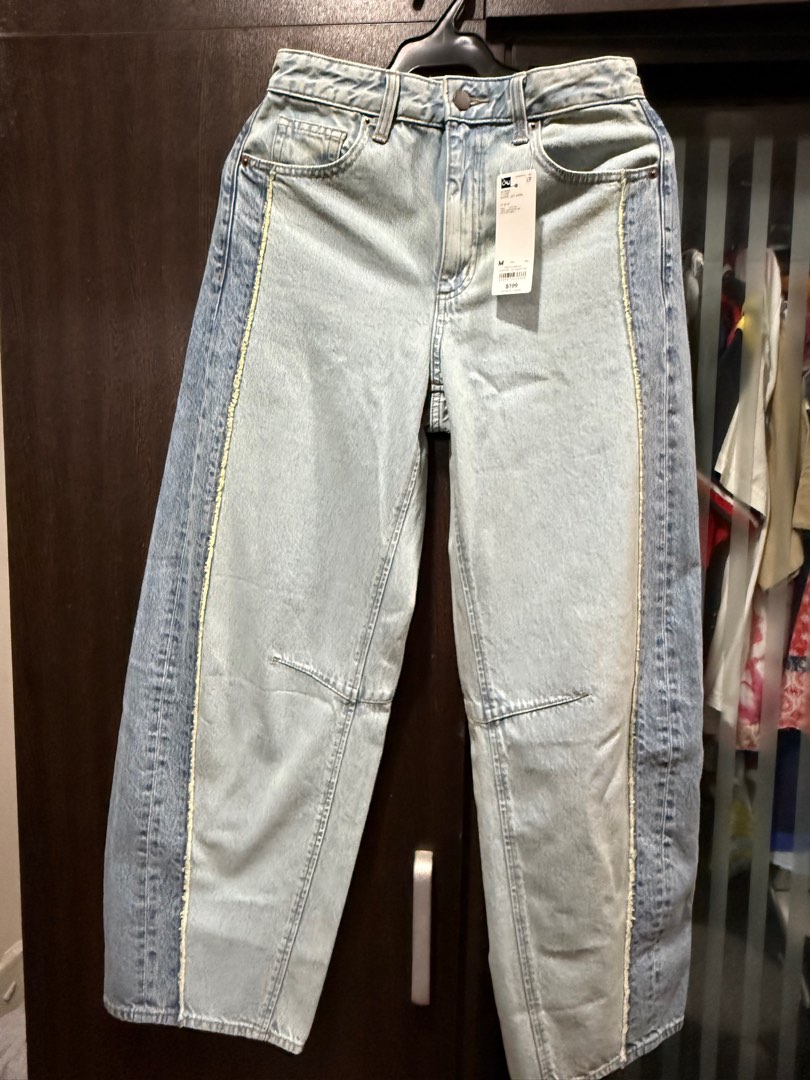 Gu Barrel Leg Jeans, Women's Fashion, Bottoms, Jeans on Carousell